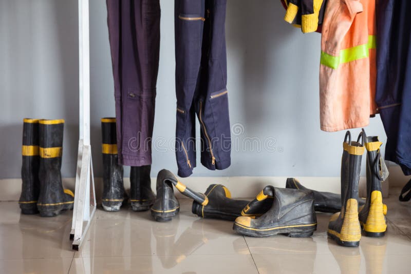 Firefighter`s shoes stock photo. Image of boot, uniform - 88116720