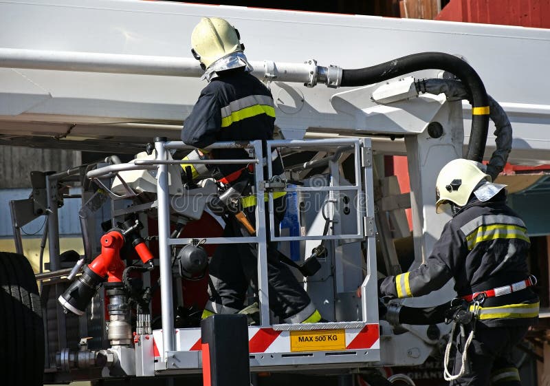 Firefighter at the Scene of a Fire Stock Image - Image of work ...