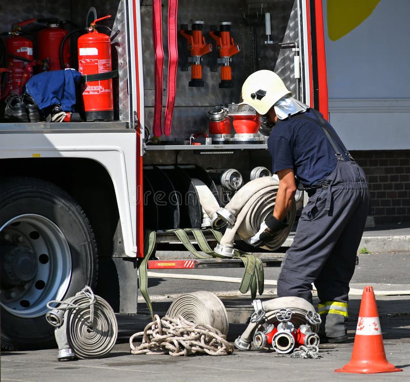 Firefighter at the Scene of a Fire Editorial Photography - Image of ...