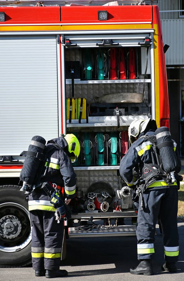 Firefighter at the Scene of a Fire Stock Photo - Image of firefighter ...