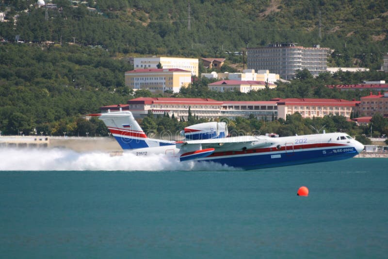 Firefighter Seaplane BE-200ES in Flight Editorial Stock Photo - Image ...