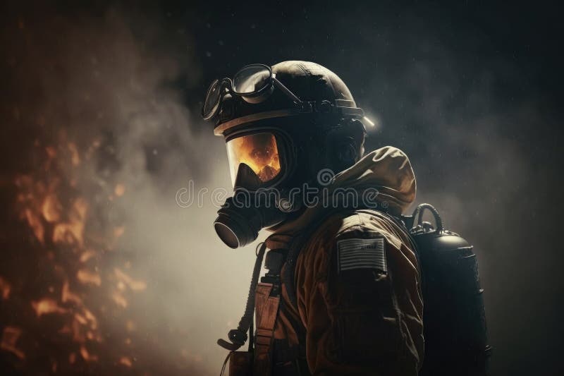 Firefighter Searching for Possible Survives Stock Illustration ...