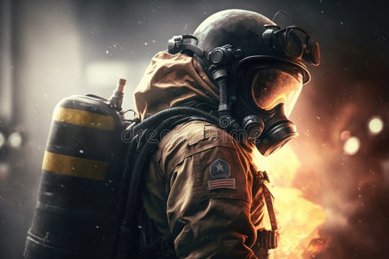 Firefighter Searching for Possible Survives Stock Illustration ...