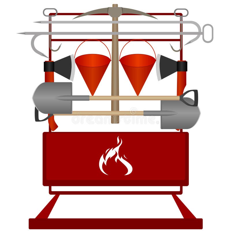 Firefighter Shield with Fire Fighting Equipment. Stock Vector ...