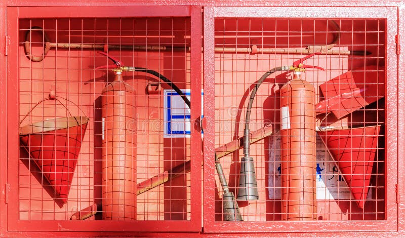 Firefighter Shield with Fire Extinguishing Tools Stock Image - Image of ...