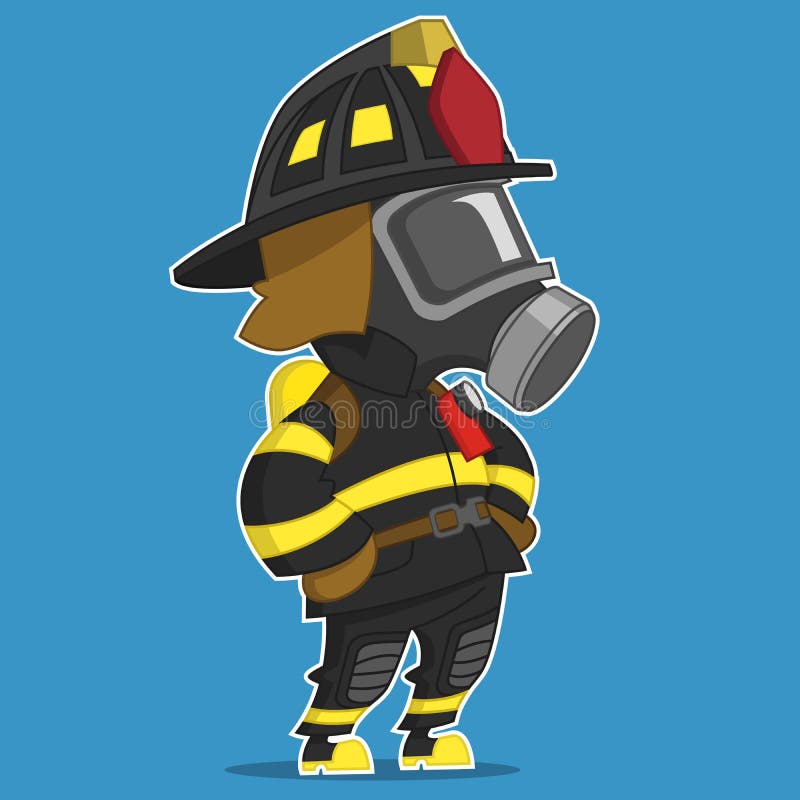 Firefighter stands stock vector. Illustration of firefighter - 52673380