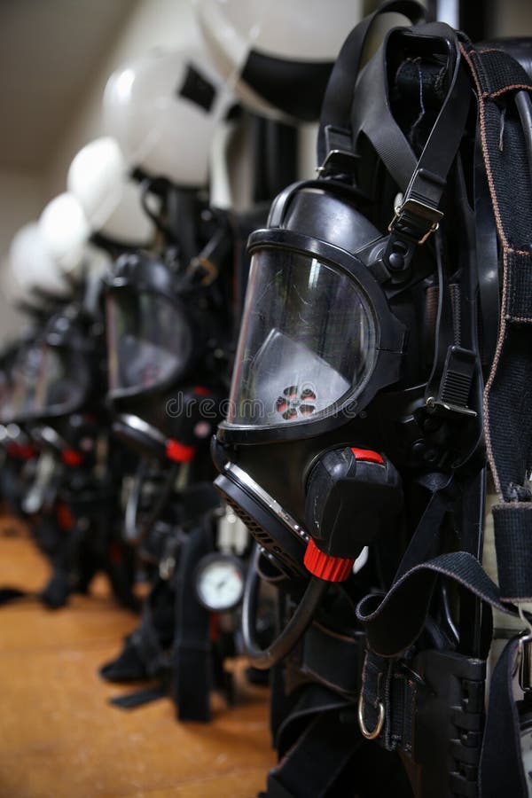 Firefighter Suit and Equipment Ready for Operation, Firefighter Room ...