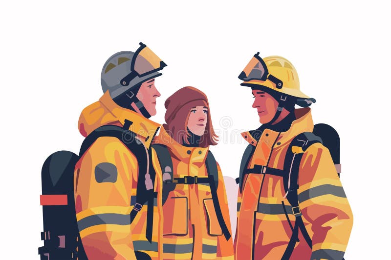 Firefighter Team Responding To Emergency Isolated Stock Vector ...