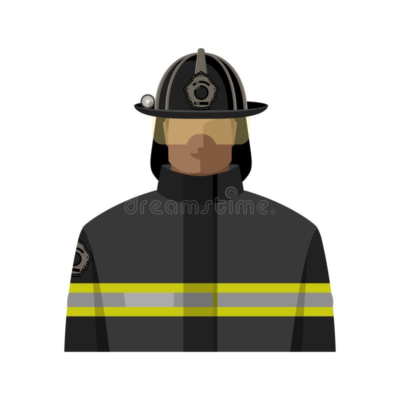 A Firefighter in Uniform and Helmet. Isolated Color Image Stock Vector ...