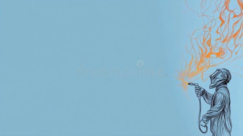 Firefighter Using Flamethrower while Battling Flames in a Controlled ...