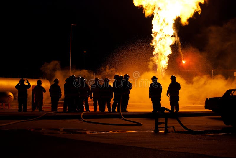 Firemen in the fire stock photo. Image of fire, fireman - 15416120