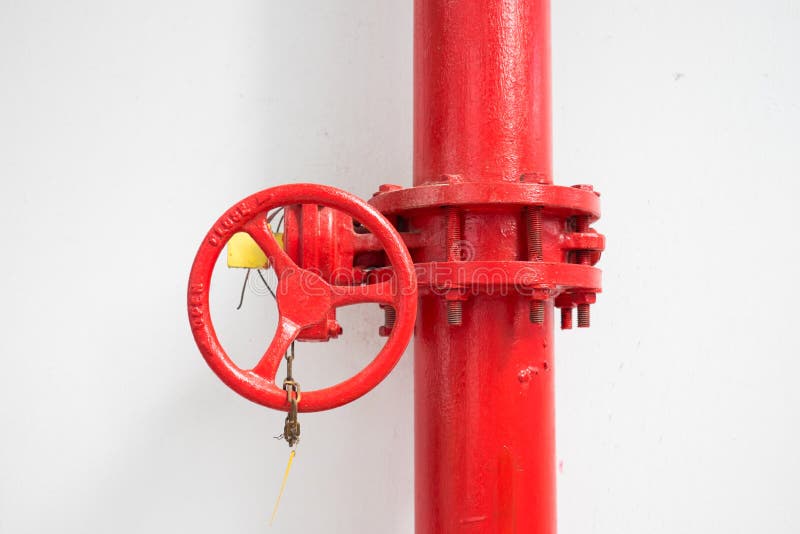 Firefighter Water Pipe with Manual Valve Stock Photo - Image of ...