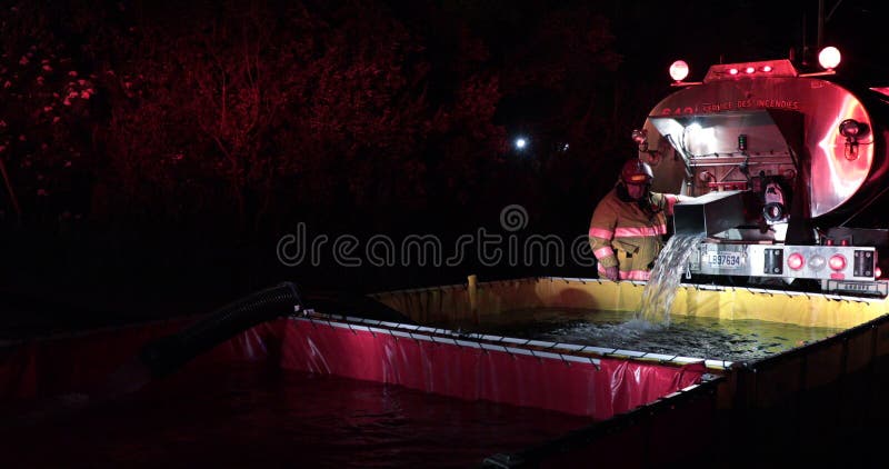 Fire Department Water Shuttle Operation Stock Video - Video of ...