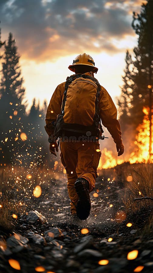 Firefighter and Wildfire Safety Training Stock Illustration ...
