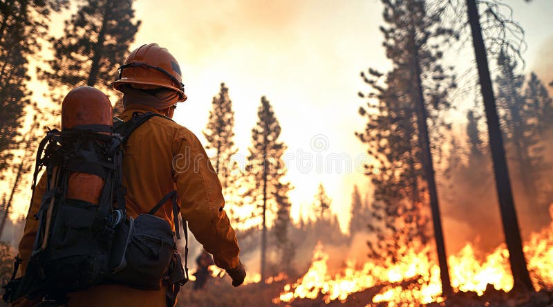 Firefighter and Wildfire Safety Training Stock Illustration ...