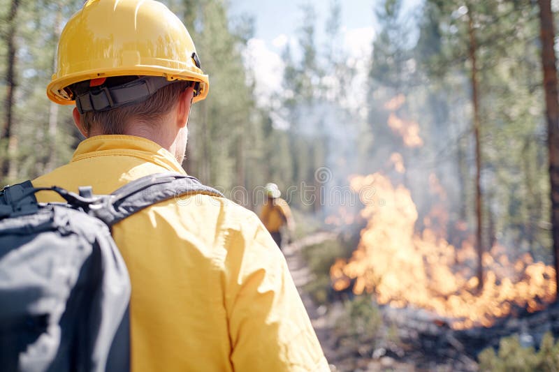 Firefighter and Wildfire Safety Training Stock Illustration ...