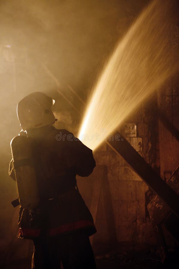Firefighter at work stock photo. Image of rescue, risk - 36655052