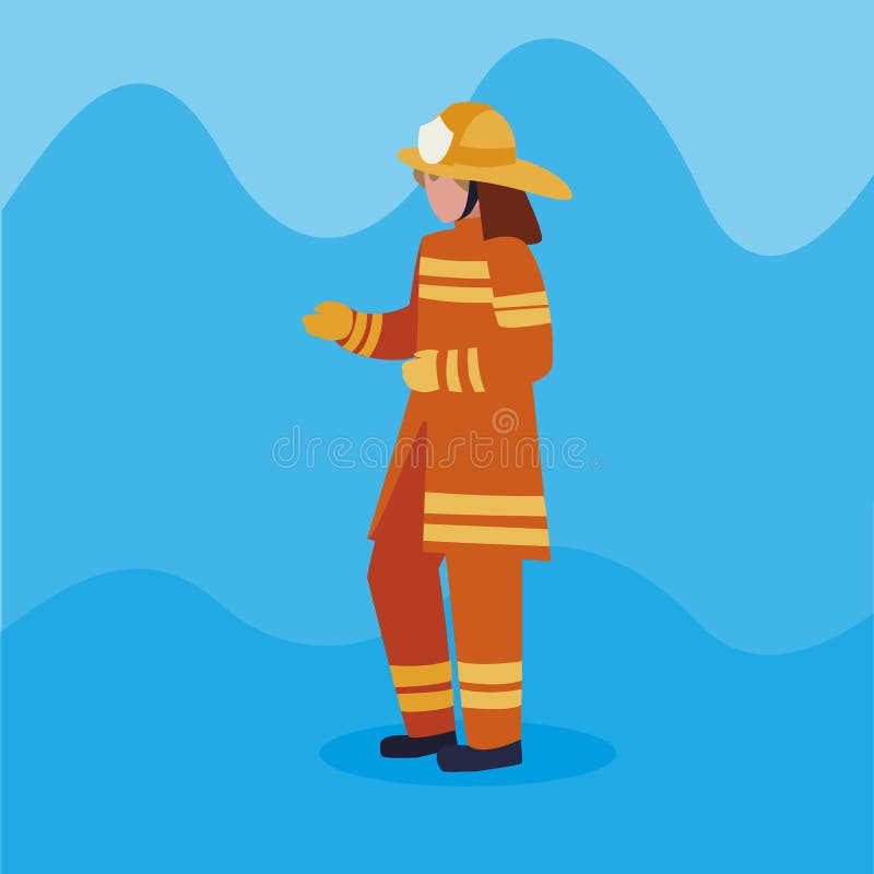 Firefighter Worker Avatar Character Stock Illustration - Illustration ...