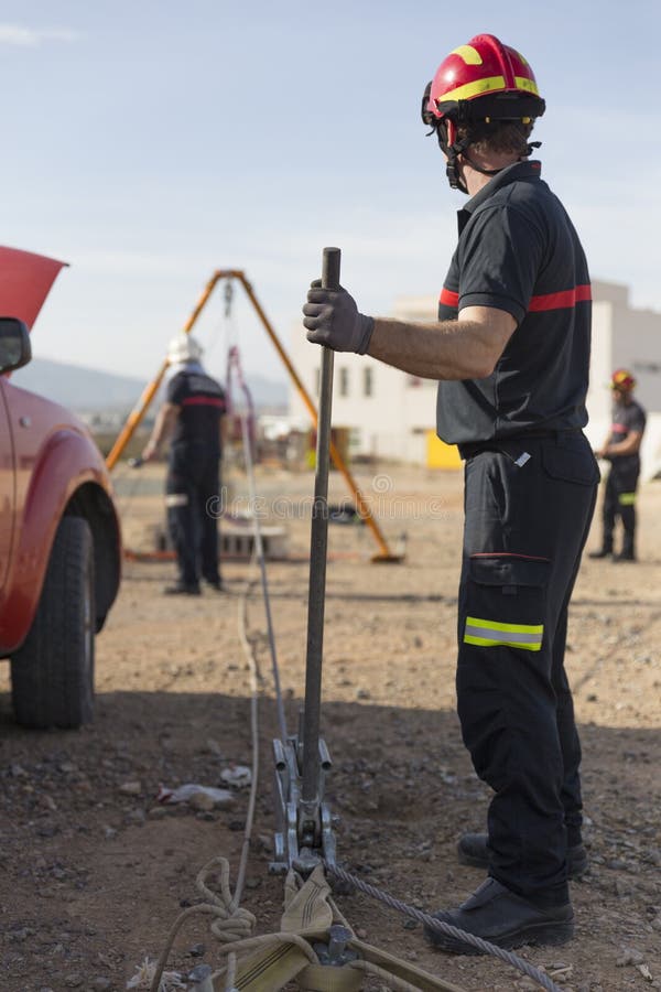 Firefighter Working stock photo. Image of profession - 26597528