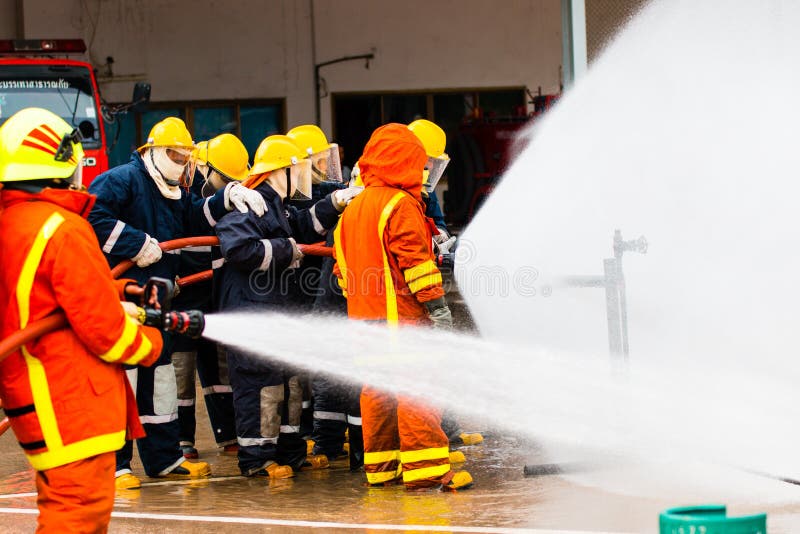 Firefighters training editorial stock photo. Image of nozzle - 100779053