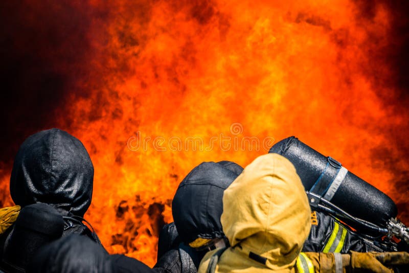 Firefighters training stock image. Image of gear, explosion - 100777435
