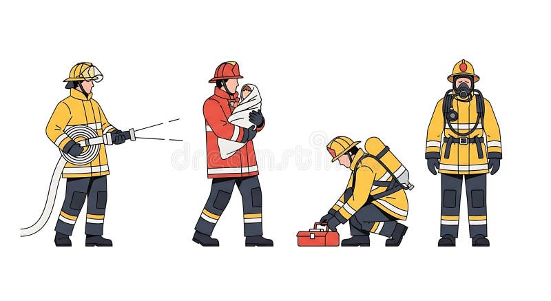 Roles Firefighter Vector Stock Illustrations – 62 Roles Firefighter ...