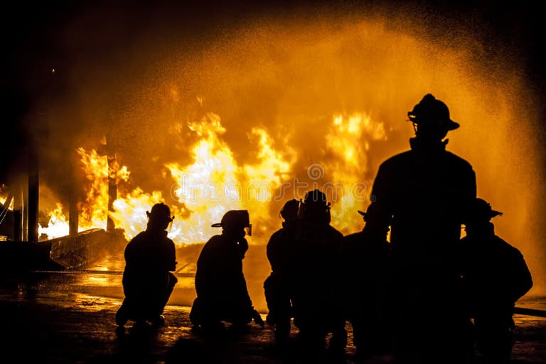 Firefighters Assessing Structural Fire Editorial Image - Image of ...