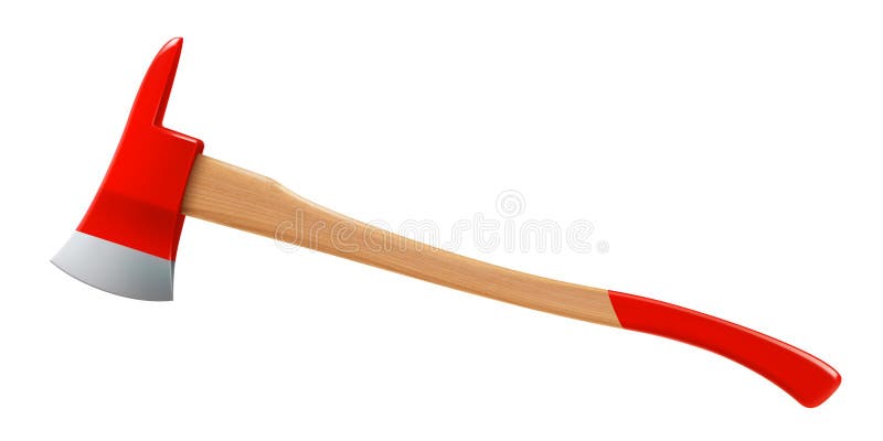 Firefighters Axe Isolated on a White Background. Fireman S Hatchet in ...