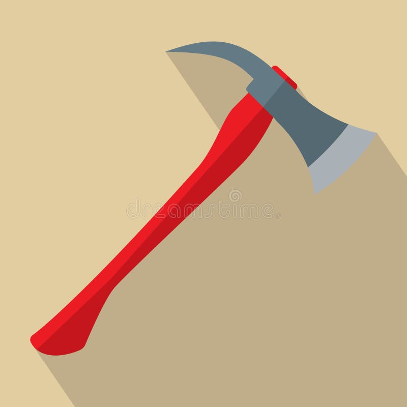 Firefighters Axe with Red Handle Stock Vector - Illustration of graphic ...