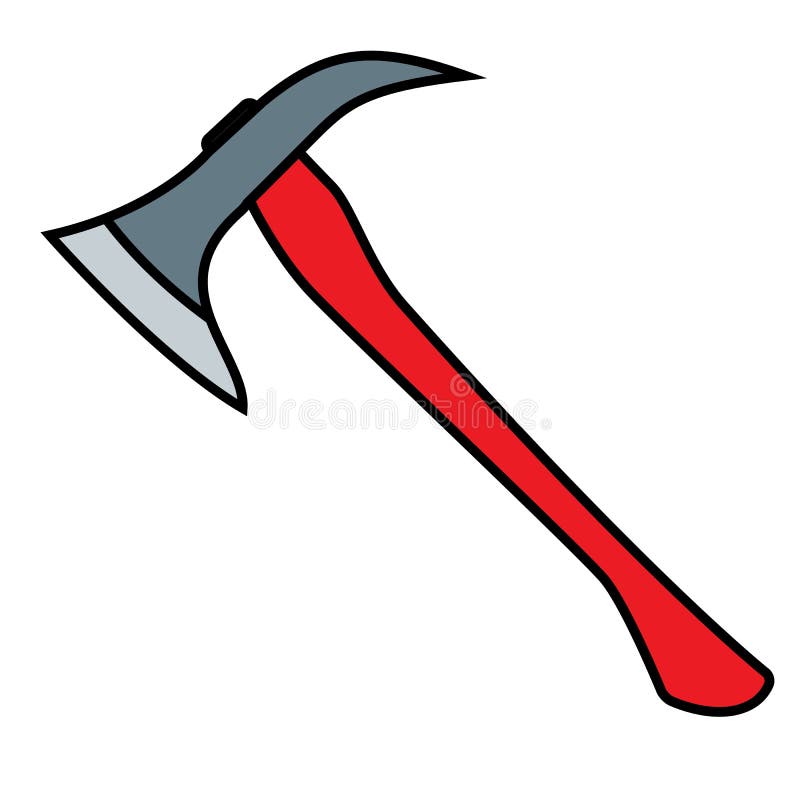 Firefighters Axe with Red Handle Stock Vector - Illustration of icon ...