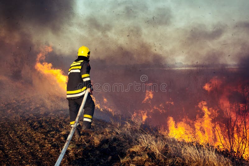 Firefighters Battle a Wildfire Editorial Image - Image of emergency ...