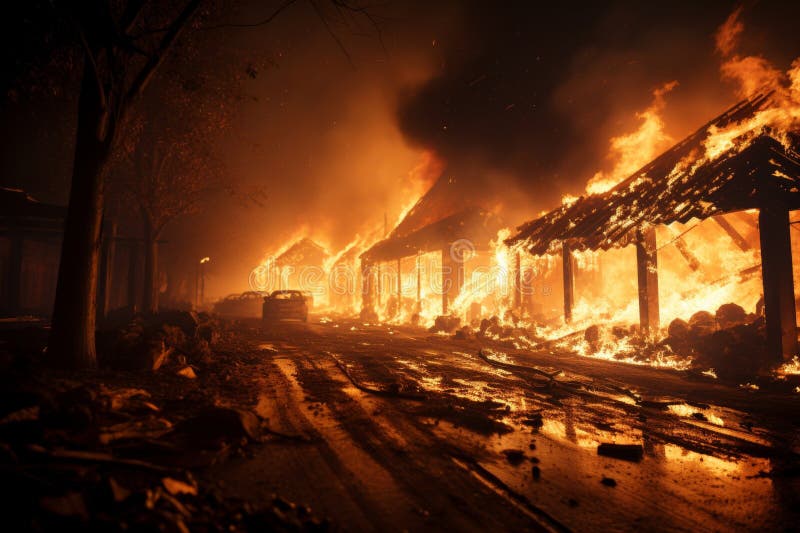 Firefighters Battle a Wildfire that Has Destroyed Several Buildings ...