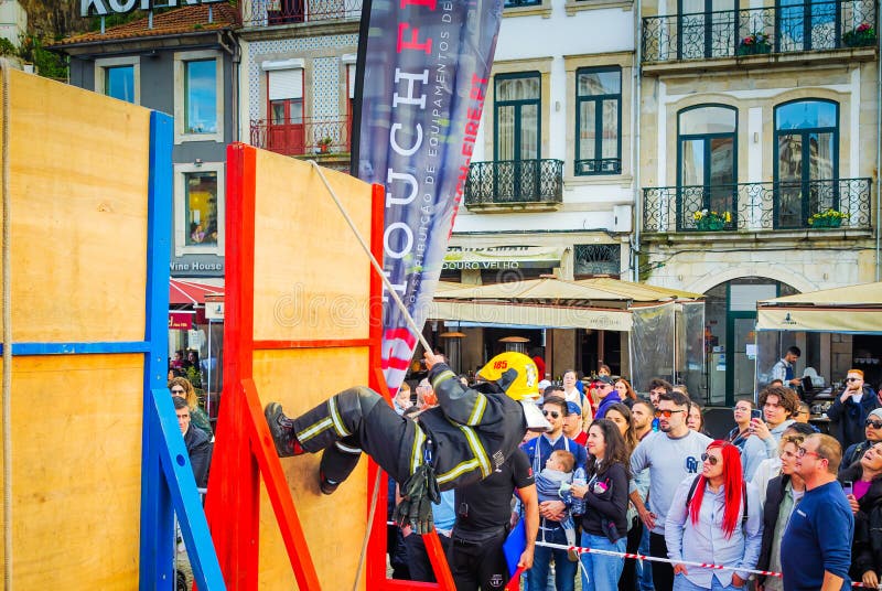 Firefighters Competition. Combat Challenge with Various Task ...