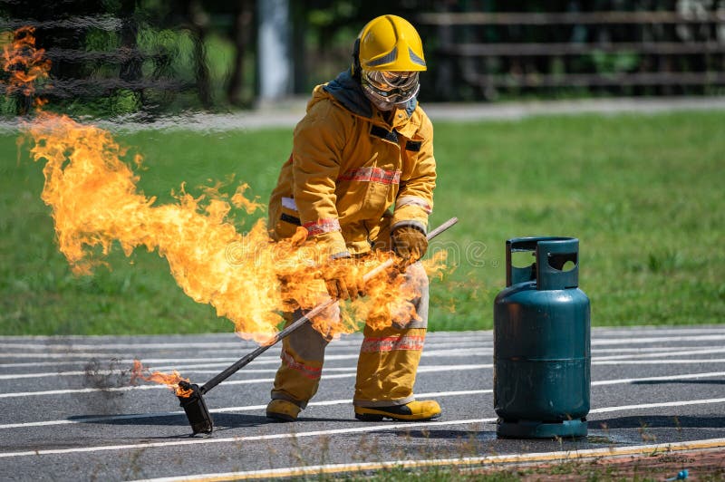 Fire demonstration stock image. Image of jackets, protest - 245808993