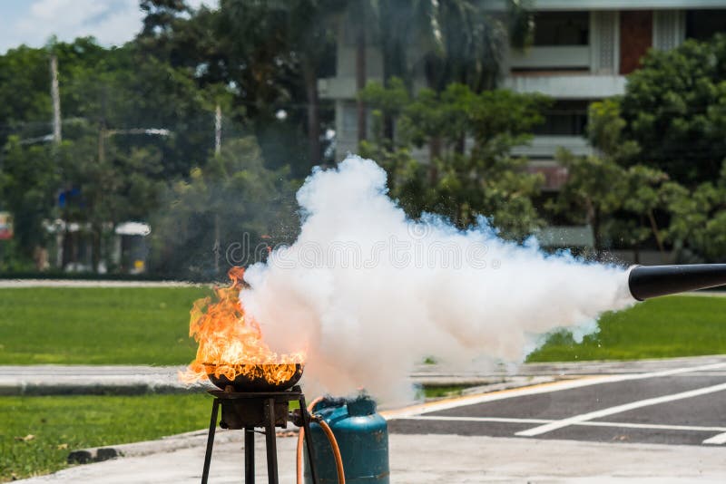 Fire demonstration stock photo. Image of equipment, security - 245844740