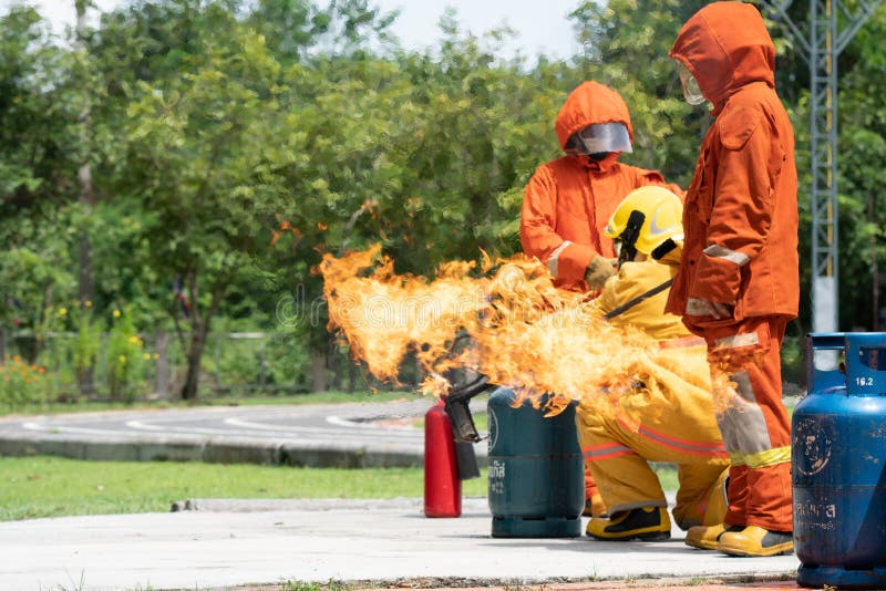Fire demonstration stock image. Image of police, danger - 245848327