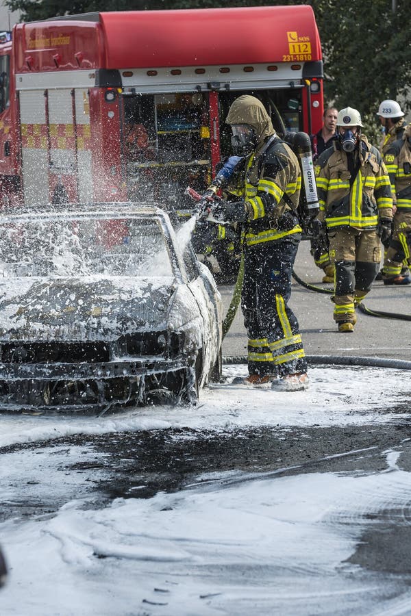 Firefighters on Emergency Scene Editorial Stock Image - Image of ...