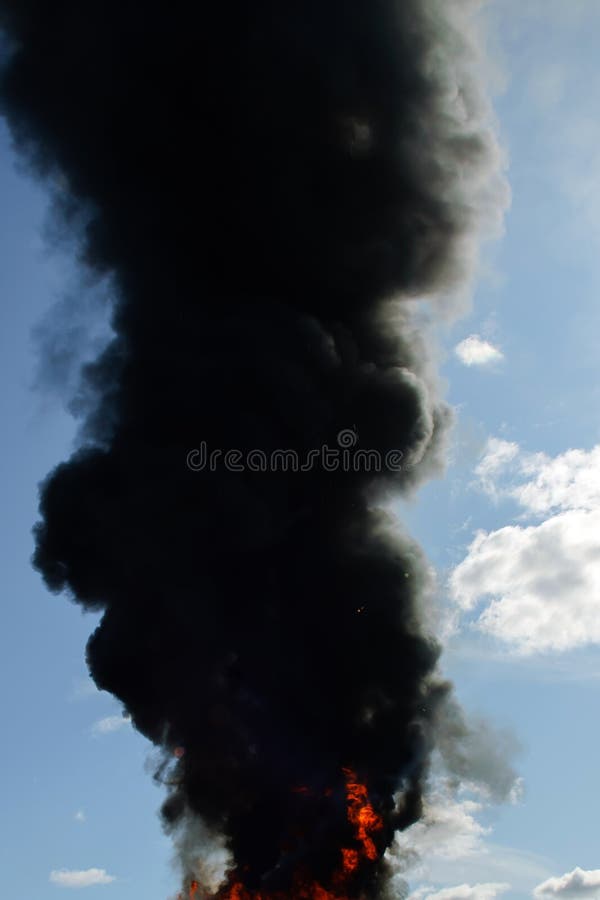 Firefighters Extinguish a Large Fire at the Factory. Stock Image ...