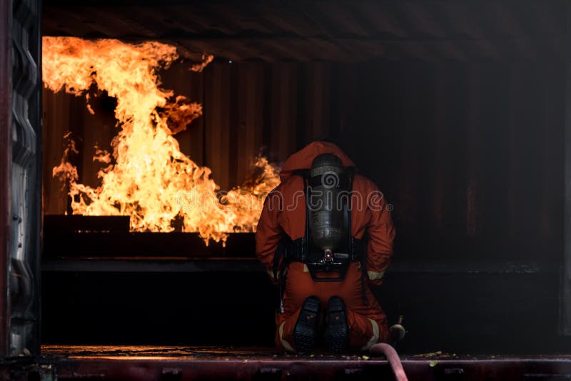 Firefighters Extinguished the Fire Stock Image - Image of fireman ...