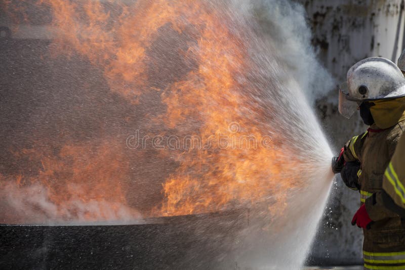 Firefighters Extinguishing House Fire. Editorial Photography - Image of ...