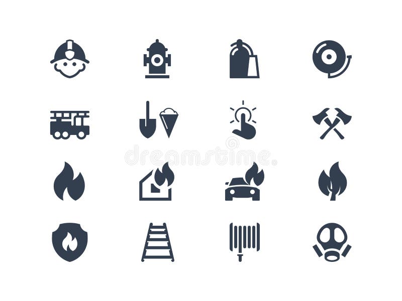 Firefighter icons stock vector. Illustration of isolated - 55210330