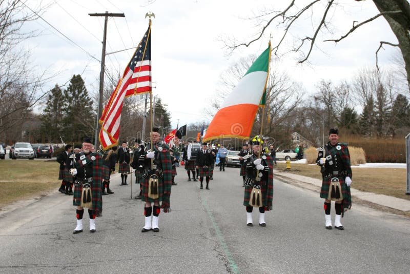 Firefighters Marching with Flags Editorial Image - Image of mounted ...
