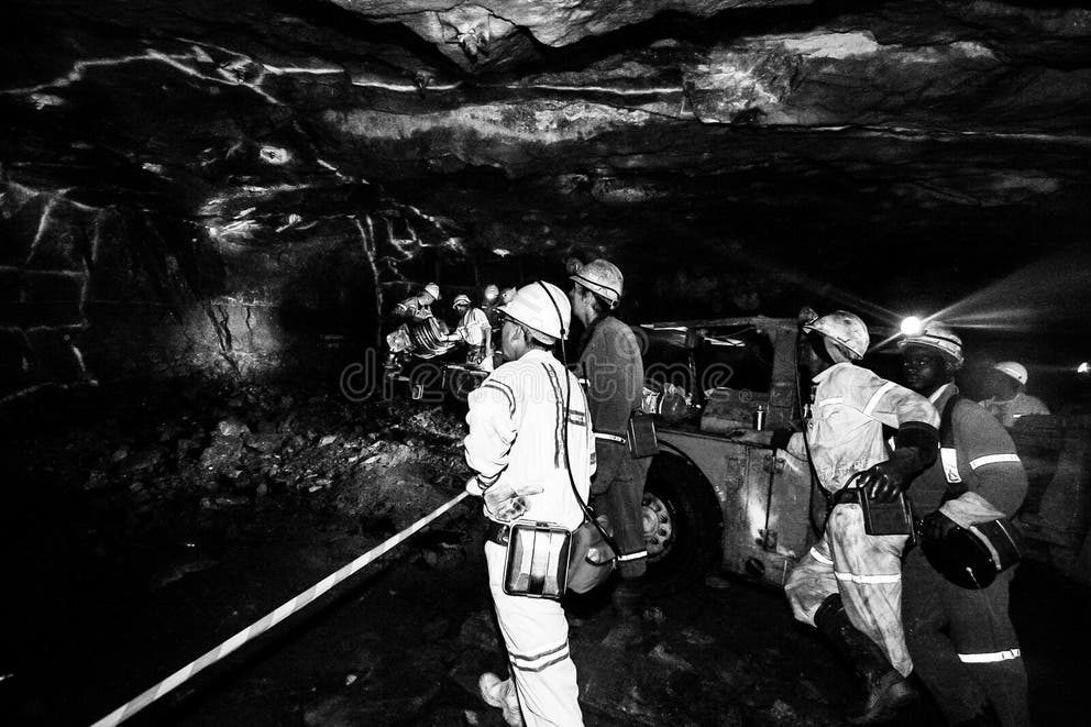 Firefighters Next To a Jeep in a Cave in Grayscale Editorial Photo ...