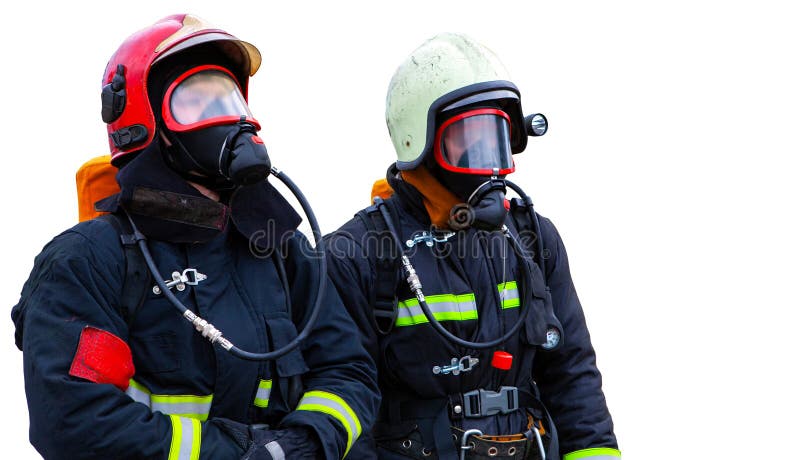 Firefighters in Protective Gear Prepare for Rescue Operations in a ...