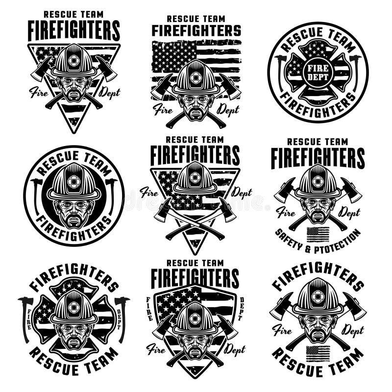 Firefighters Team Isolated White Stock Illustrations – 176 Firefighters ...