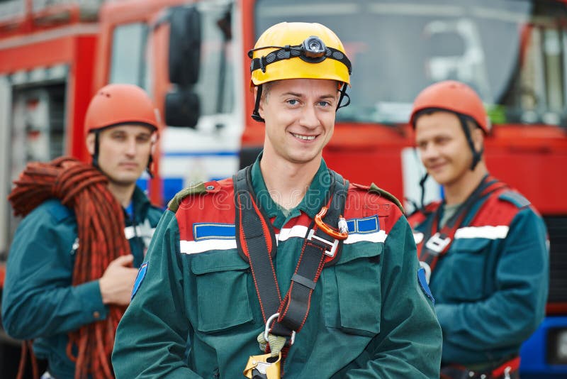 Two fire men on duty stock image. Image of fire, instructor - 33355795