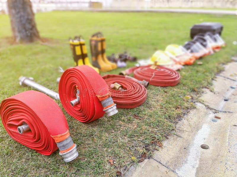 Firefighters Tools Fire Extinguisher and Hose, Accessories and E Stock ...