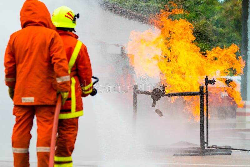 Firefighters training stock image. Image of burn, oxygen - 100779359
