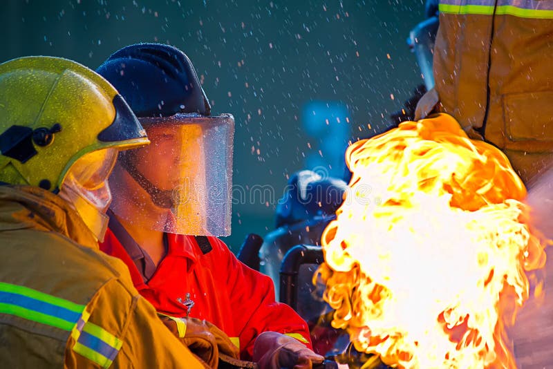 Firefighter Training, the Employees Annual Training Fire Fighting Stock ...