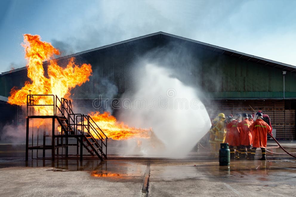 Firefighters Training, the Employees Annual Training Fire Fighting ...
